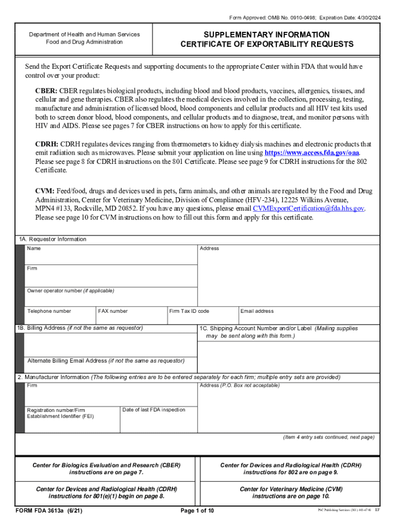 Fillable Online FORM FDA 3613a Fax Email Print - pdfFiller