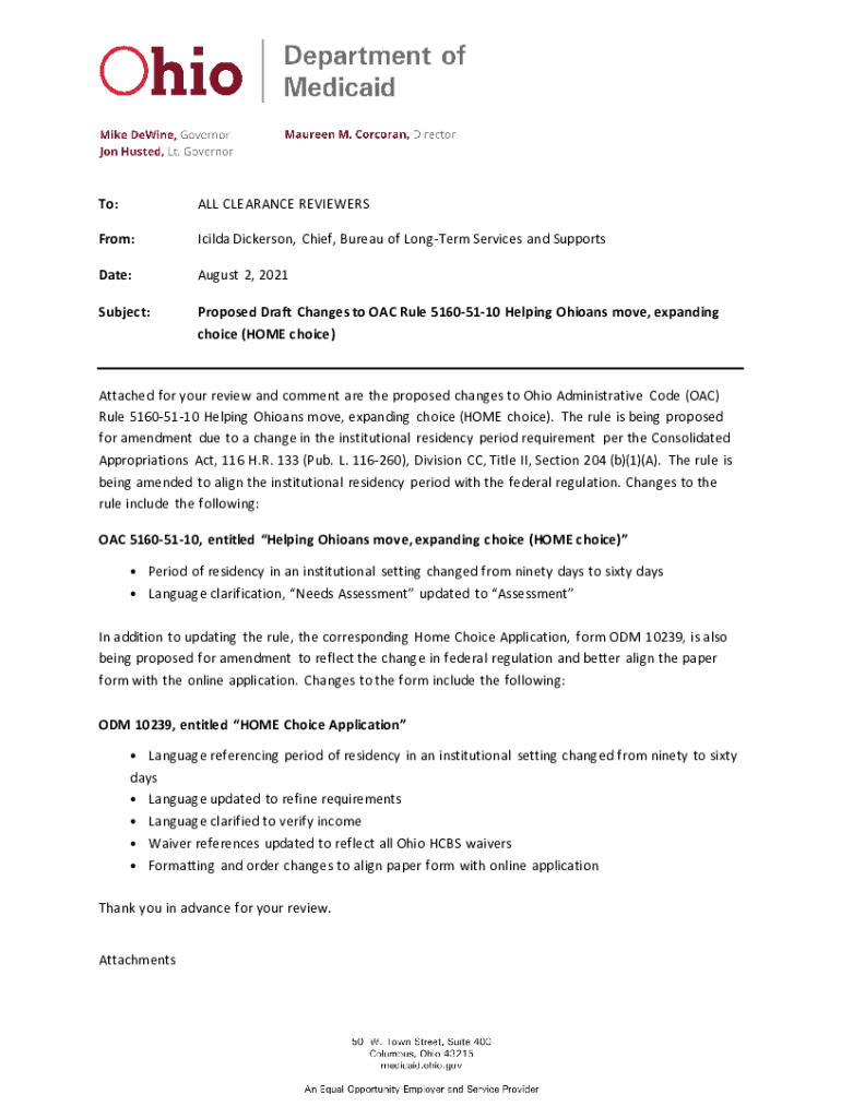 Fillable Online Medicaid Clearance Letter TO: All ... - medicaid.ohio ...