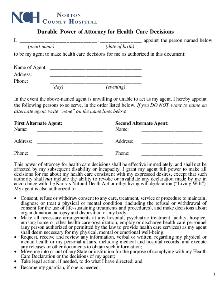 Fillable Online VA Form 10-0137, VA ADVANCE DIRECTIVE: DURABLE POWER OF ...