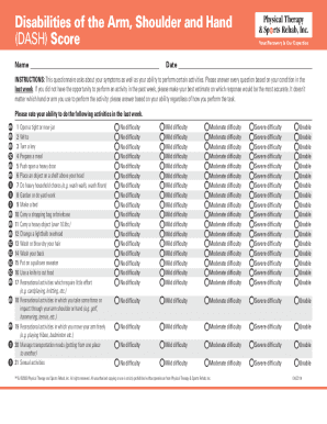 Fillable Online Disabilities of the Arm, Shoulder and Hand ...