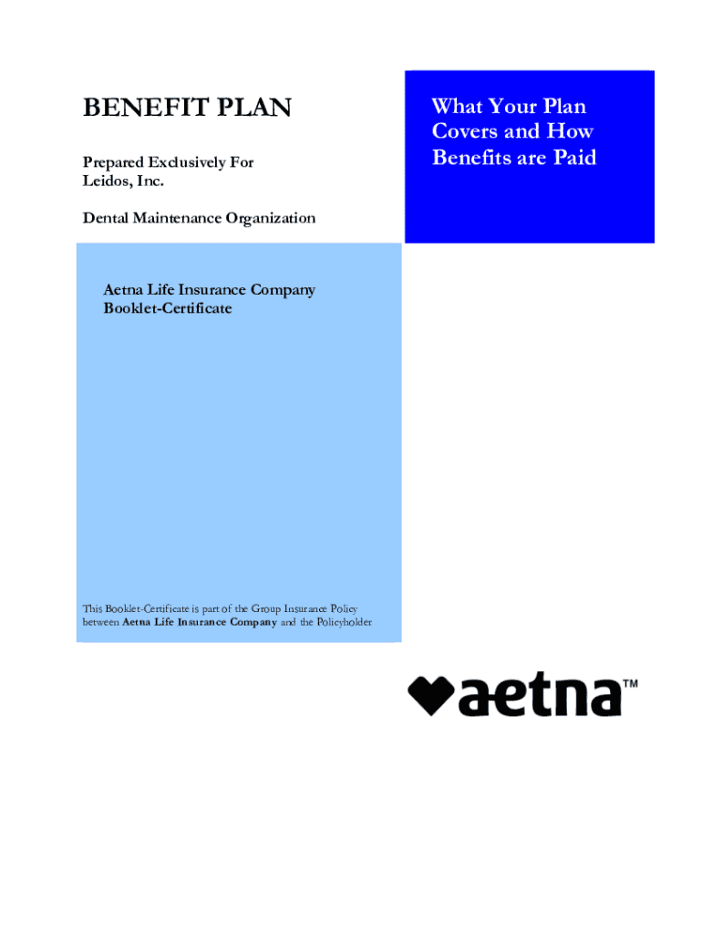 Fillable Online Aetna Dental Maintenance Organization (DMO)Leidos ...