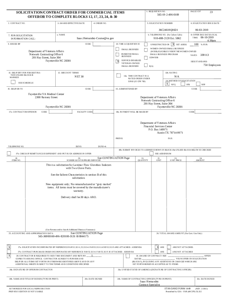 A.1 SF 1449 SOLICITATION/CONTRACT/ORDER FOR COMMERCIAL ITEMS Y Doc ...