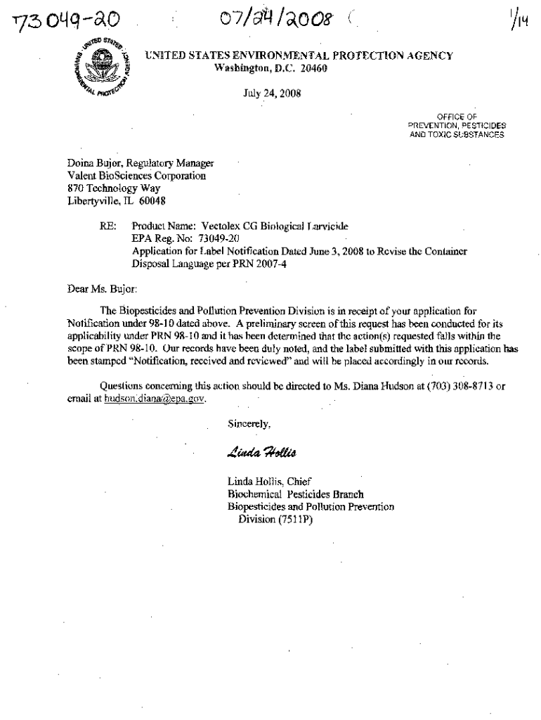 Fillable Online U.S. EPA, Pesticide Product Label, VECTOLEX CG ...