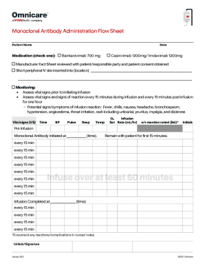 Fillable Online Monoclonal Antibody Administration Flowsheet Fax Email ...