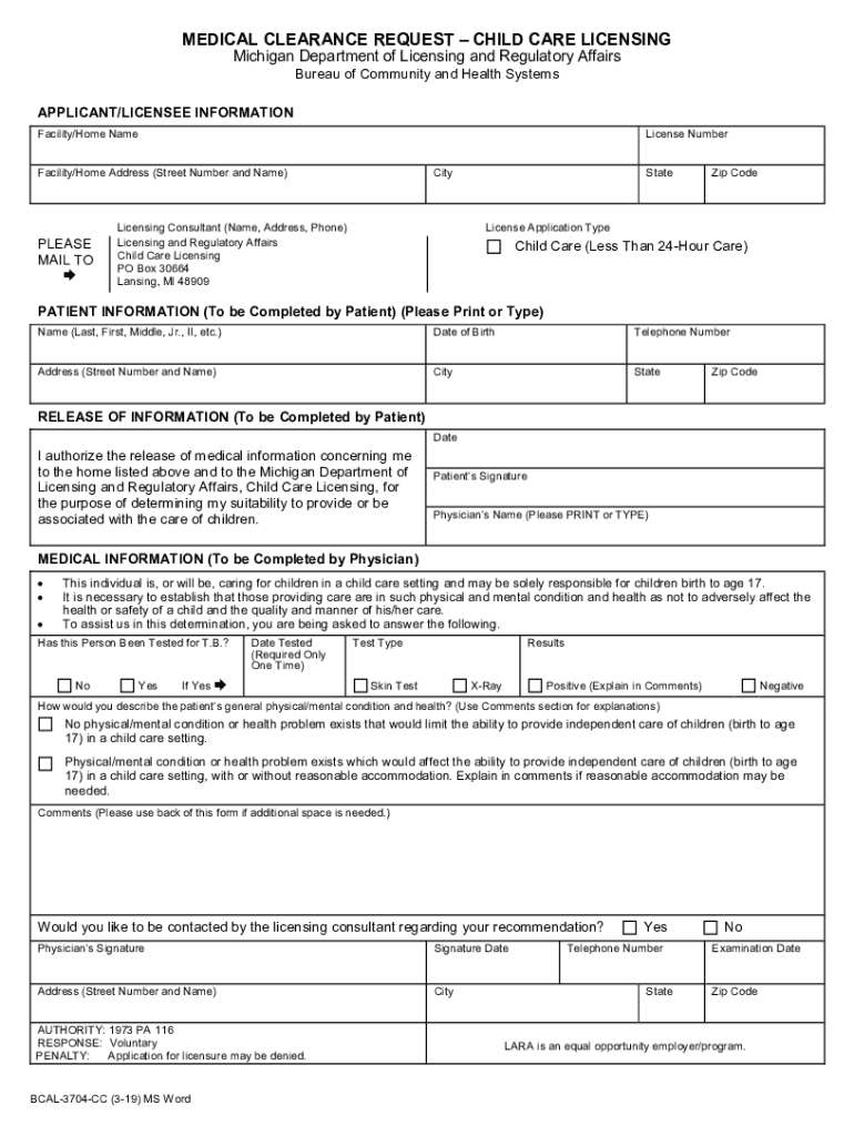 2019-2025 Form MI BCAL-3704-CC Fill Online, Printable, Fillable, Blank ...