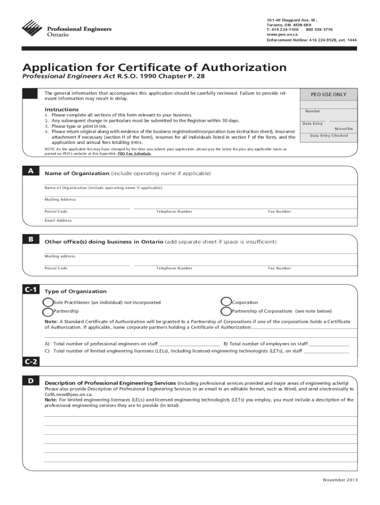 Fillable Online CofA Application. CofA Application Fax Email Print ...