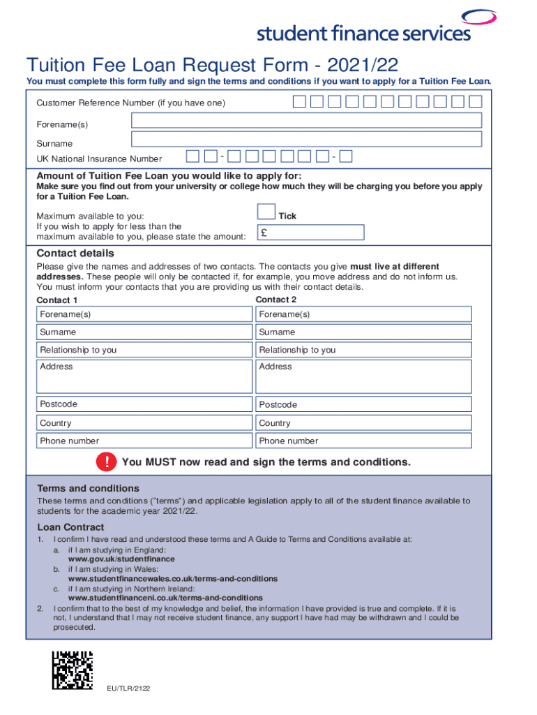 Fillable Online Application for Form student finance EU21N Fee Support only Fax Email Print ...