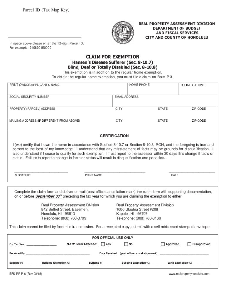 Fillable Online Parcel ID (Tax Map Key) - Honolulu Fax Email Print ...