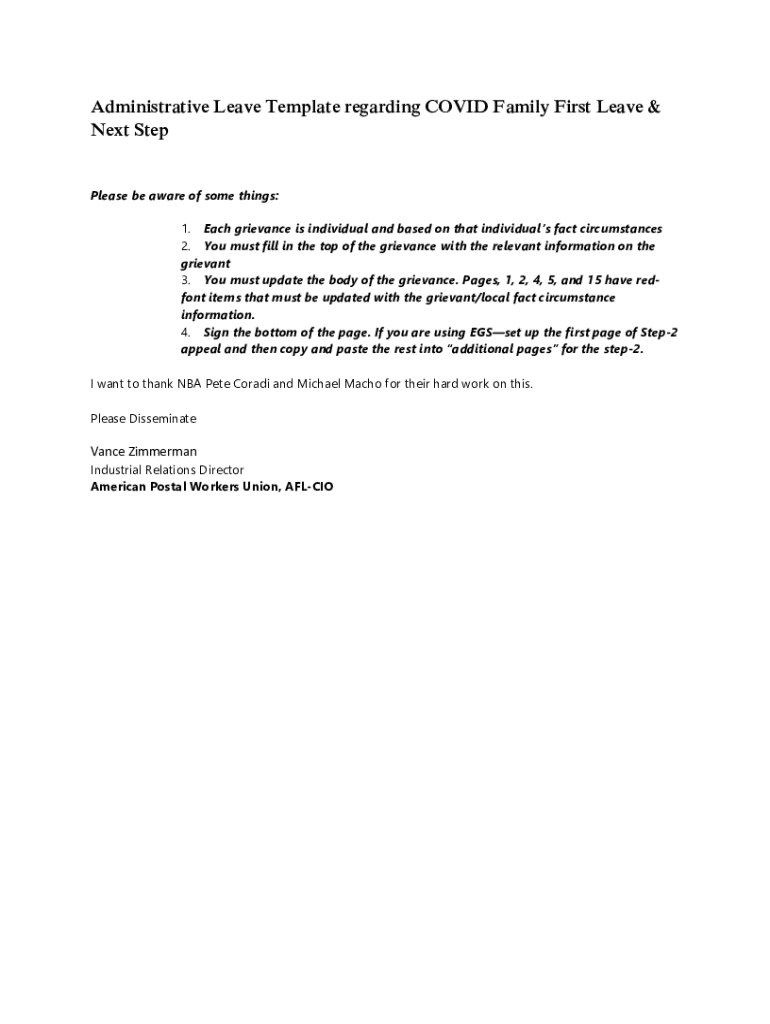 Fillable Online Administrative Leave Template Fax Email Print - pdfFiller