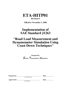 Fillable Online ETA-HITP01 - Implementation of SAE Standard J1263 - Road Load Measurement and ...