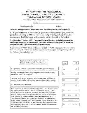 Fillable Online Fire Door Inspection Form Fax Email Print - pdfFiller