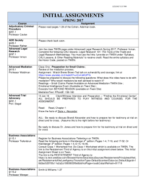 Fillable Online INITIAL ASSIGNMENTS Fax Email Print - pdfFiller