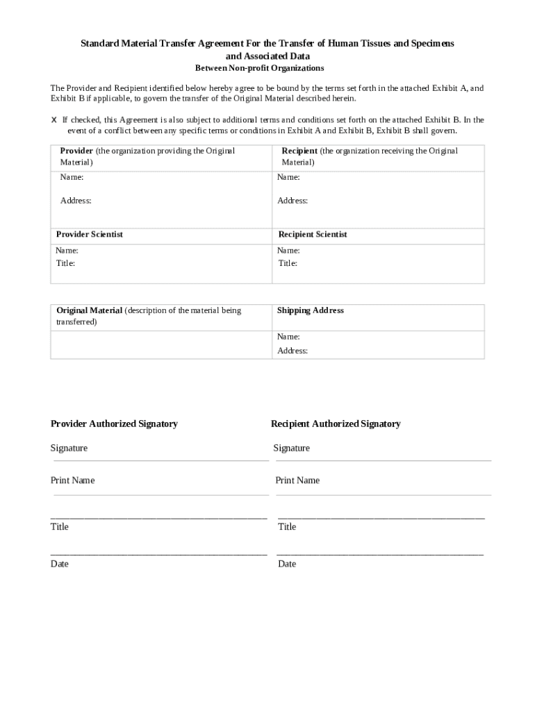 Appendix 4. Sample Material Transfer AgreementStandard Operating ...