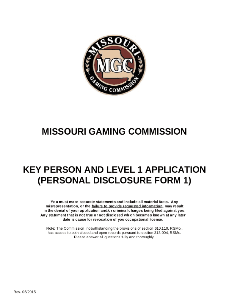 Missouri Gaming License - Fill Online, Printable, ... Doc Template ...