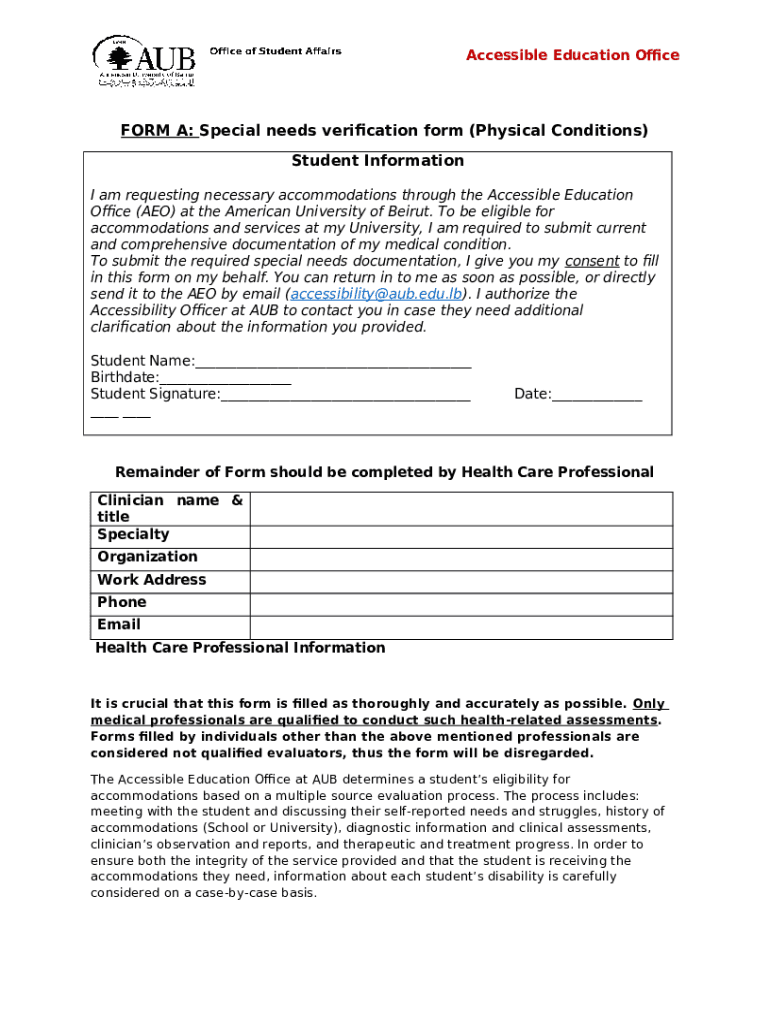 Request for Accommodation - SOA Doc Template | pdfFiller