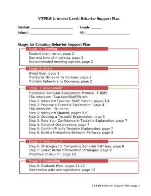 VTPBiS Intensive Level: Behavior Support Plan Doc Template ... Doc ...
