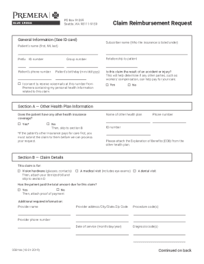 Fillable Online Member Submitted Claim Form PBC. Member Submitted Claim ...