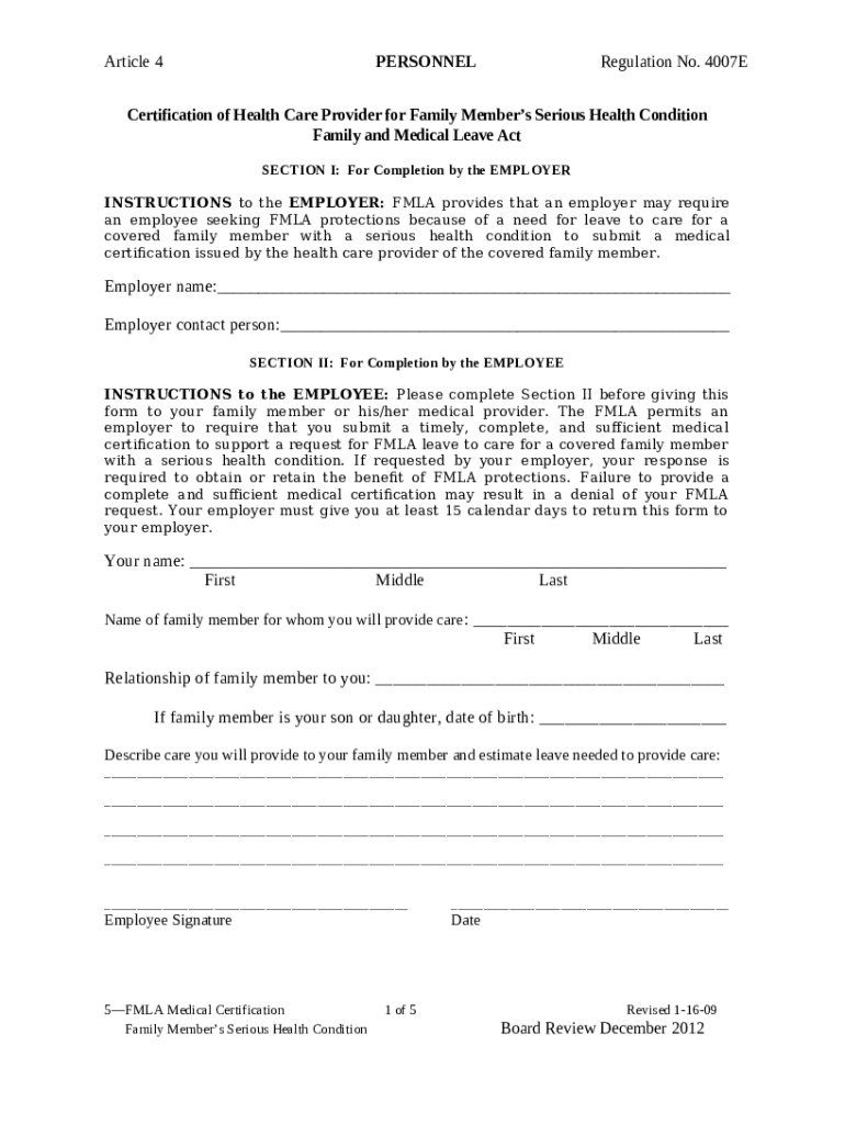 INSTRUCTIONS to the EMPLOYER: FMLA provides that an employer may ...