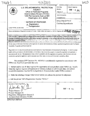 Fillable Online U.S. ENVIRONMENTAL PROTECTION EPA Reg. AGENCY Number ...