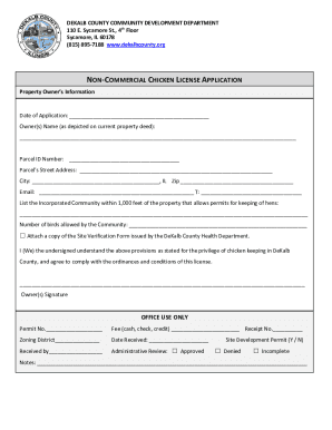 Fillable Online Non-Commercial Chicken License Application - DeKalb ...