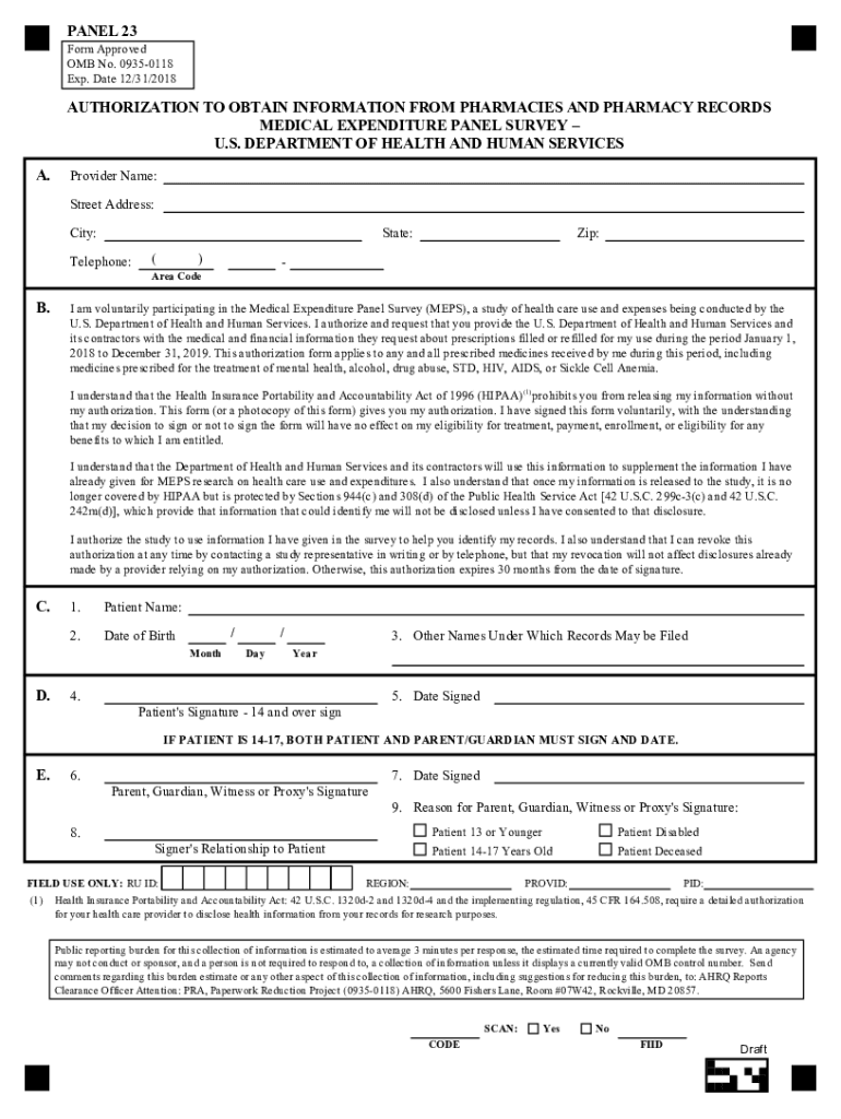 Fillable Online meps ahrq 2018 MPC Pharmacy Authorization Form - English. 2017 MPC Pharmacy ...