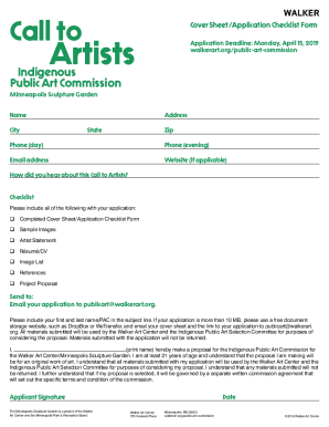 Fillable Online Cover Sheet /Application Checklist Form Fax Email Print ...