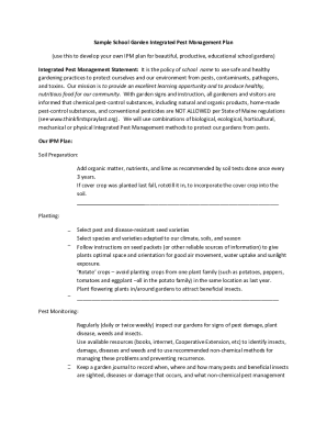 Fillable Online Sample School Garden Integrated Pest Management Plan ...