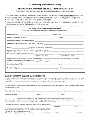 Fillable Online MEDICATION ADMINISTRATION AUTHORIZATION FORM ...