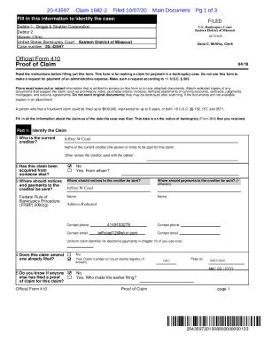 Fillable Online Official Form 410 Proof of Claim 04/19 - KCC Client ...