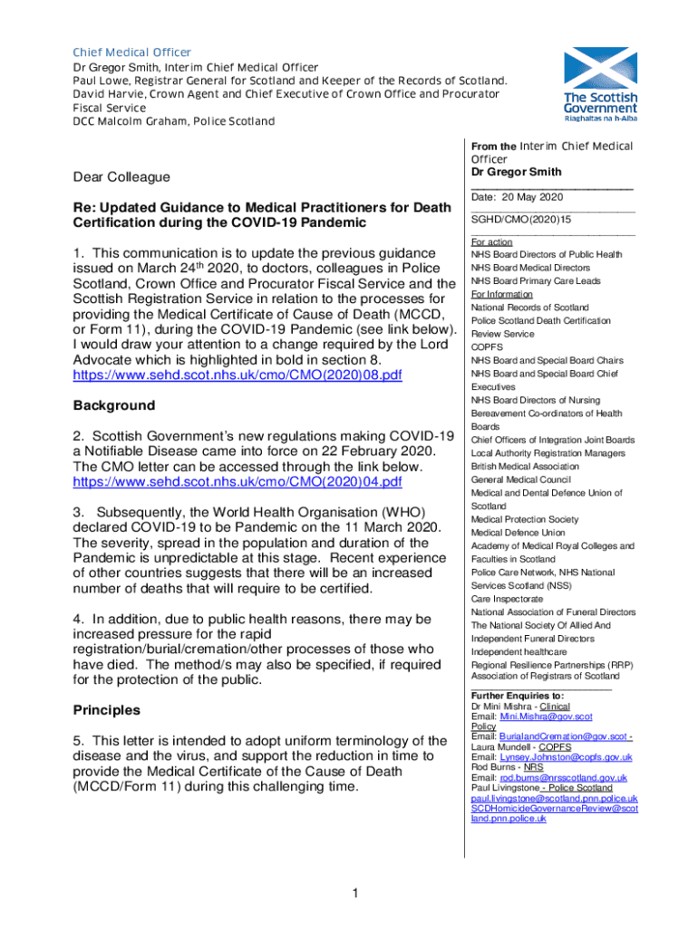 Fillable Online CMO(2020)15 - Re. Health & Social Care - CMO Letter ...