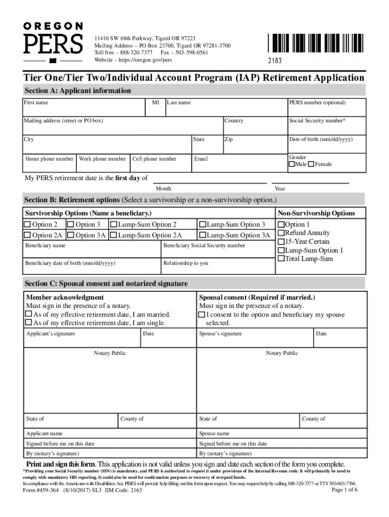 Fillable Online 459-462 PERS Acknowledgement of Receipt of Federal Tax ...