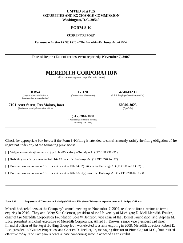 Mell Meredith Frazier, chair of the Meredith Corporation Foundation ...