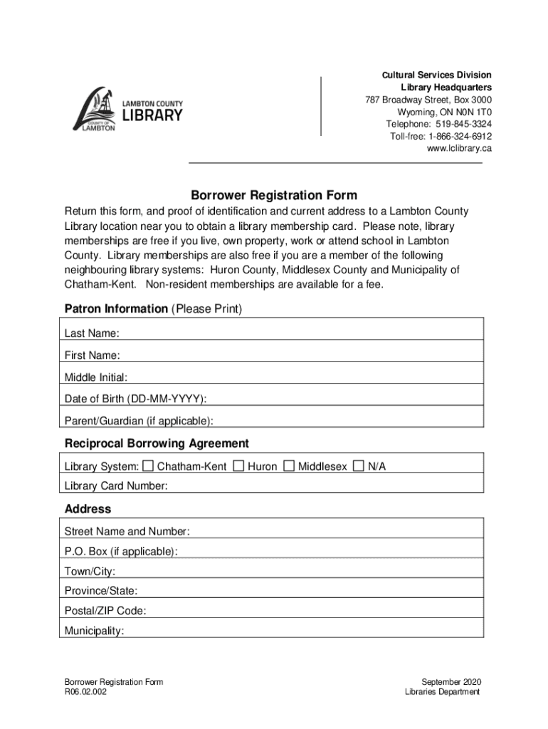 Fillable Online R06.02.002 Borrower Registration Form Fax Email Print ...