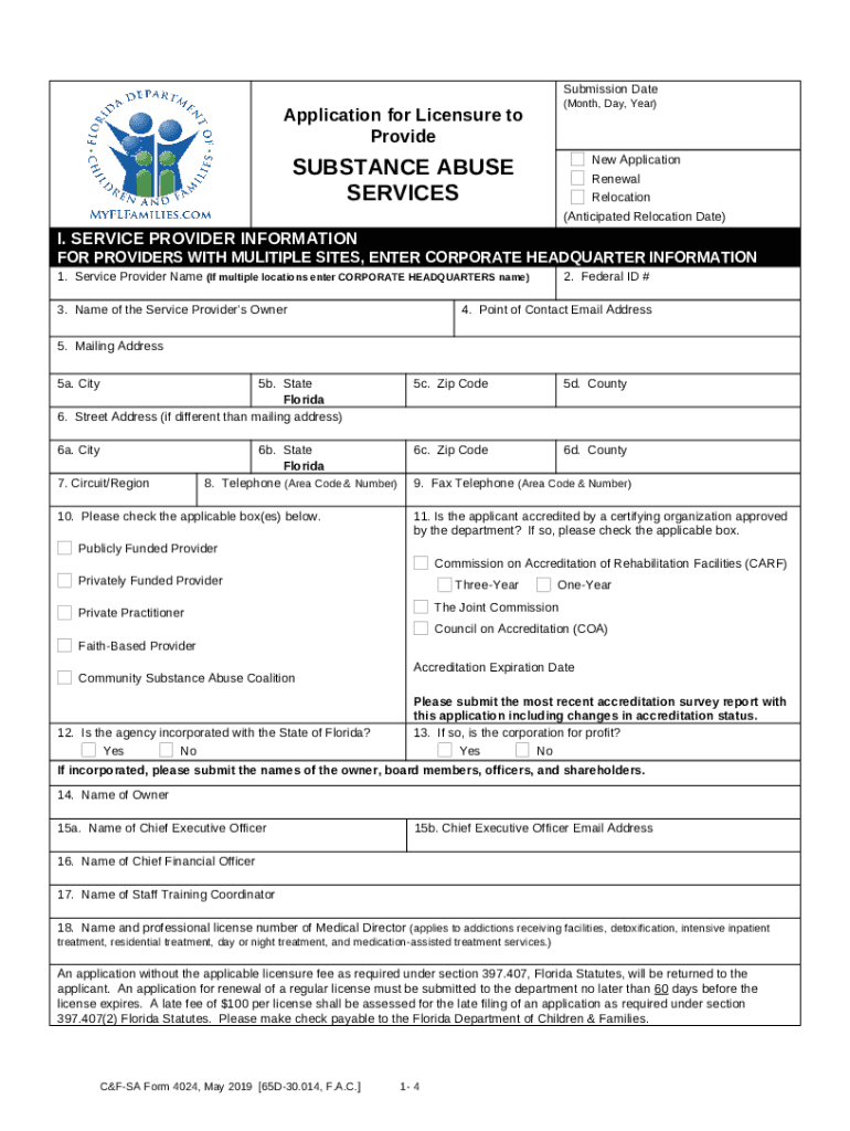 SUBSTANCE ABUSE SERVICES APPLICATION Doc Template | pdfFiller