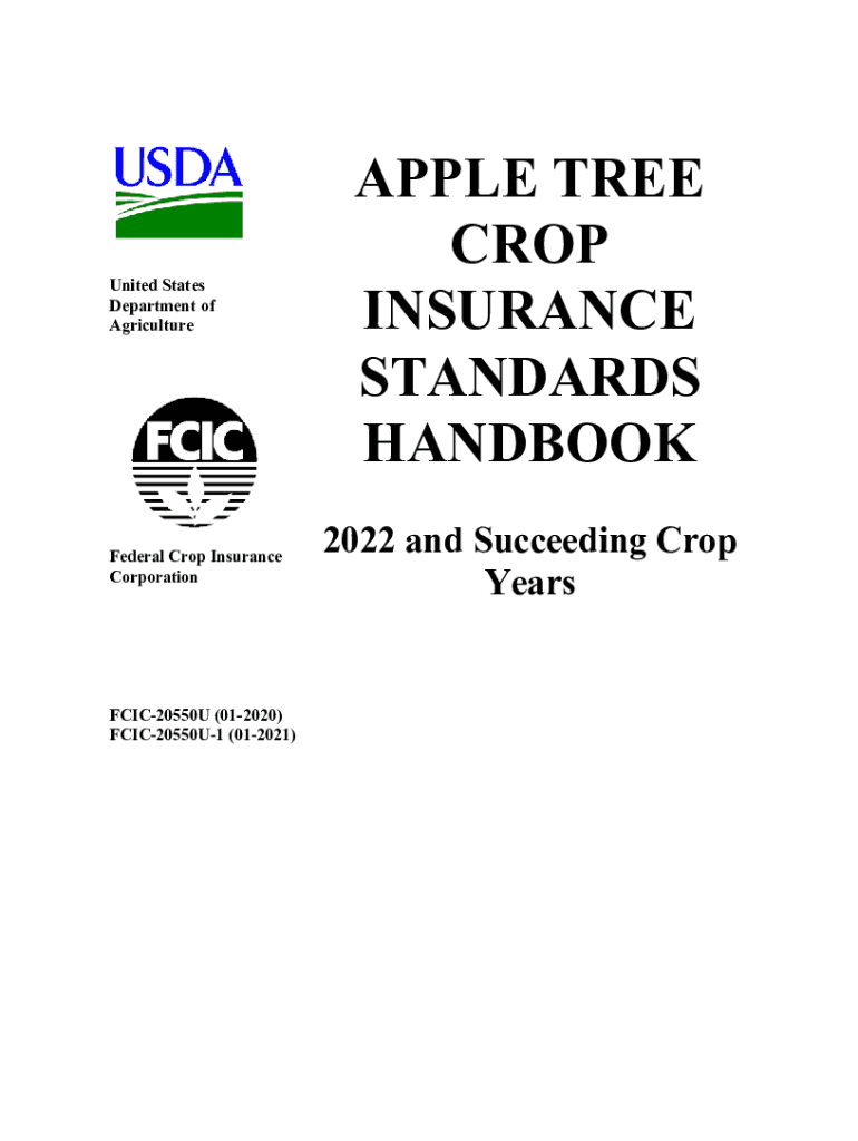 Fillable Online Apple Tree Crop Insurance Standards Handbook. 2022 ...