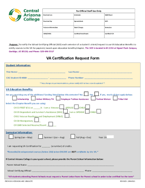 Fillable Online VA Certification Request Form 27JUL20.pub Fax Email Print - pdfFiller