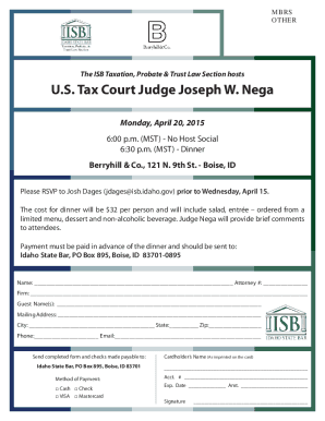 Fillable Online isb idaho U.S. Tax Court Judge Joseph W. Nega Fax Email ...