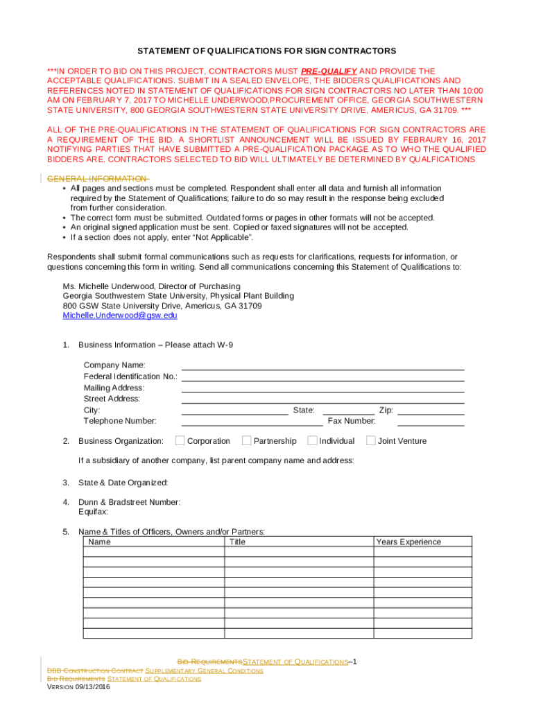 APPLICATION FOR CONTRACTOR PREQUALIFICATION FOR AL ... Doc Template ...