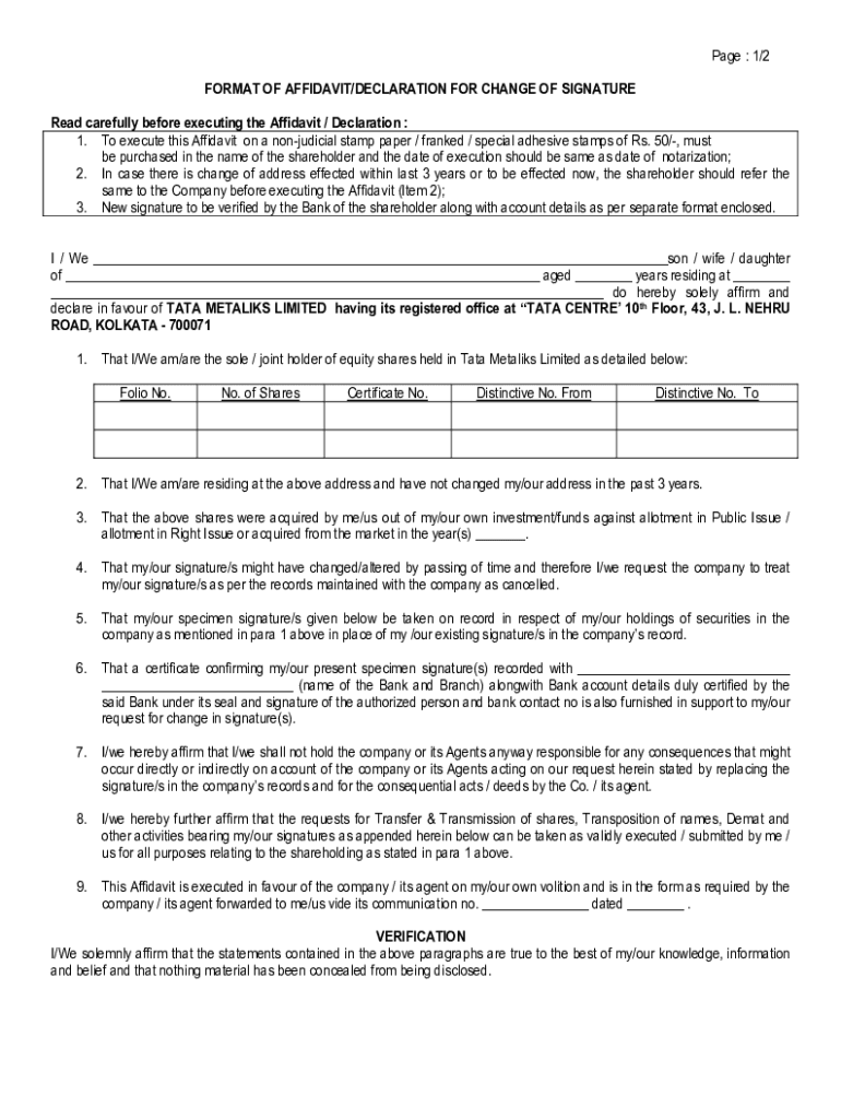 Fillable Online Affidavit - Declaration - Edit, Fill, Sign ...