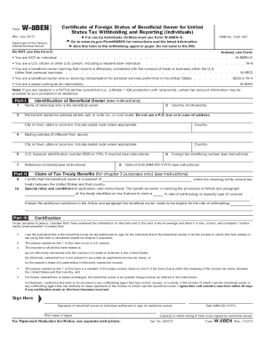 Fillable Online Instructions for Form W-8BEN (Rev. July 2017) - IRS tax ...