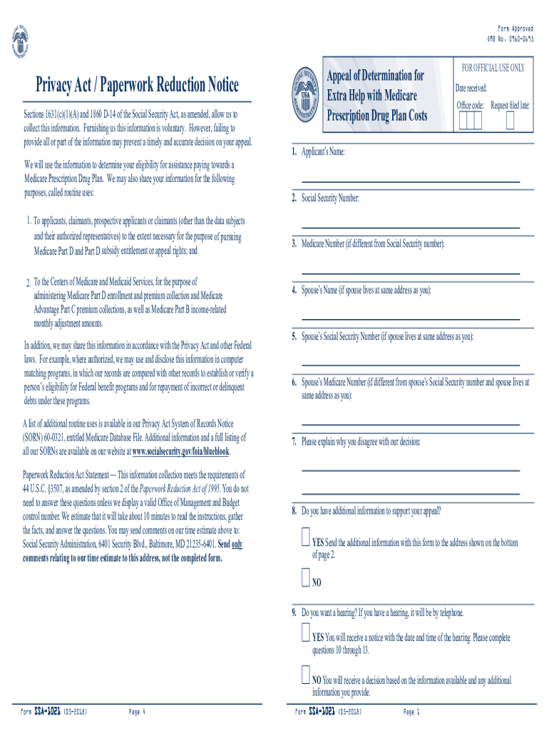 Fillable Online Form SSA-1020 Application for Help with Medicare ...