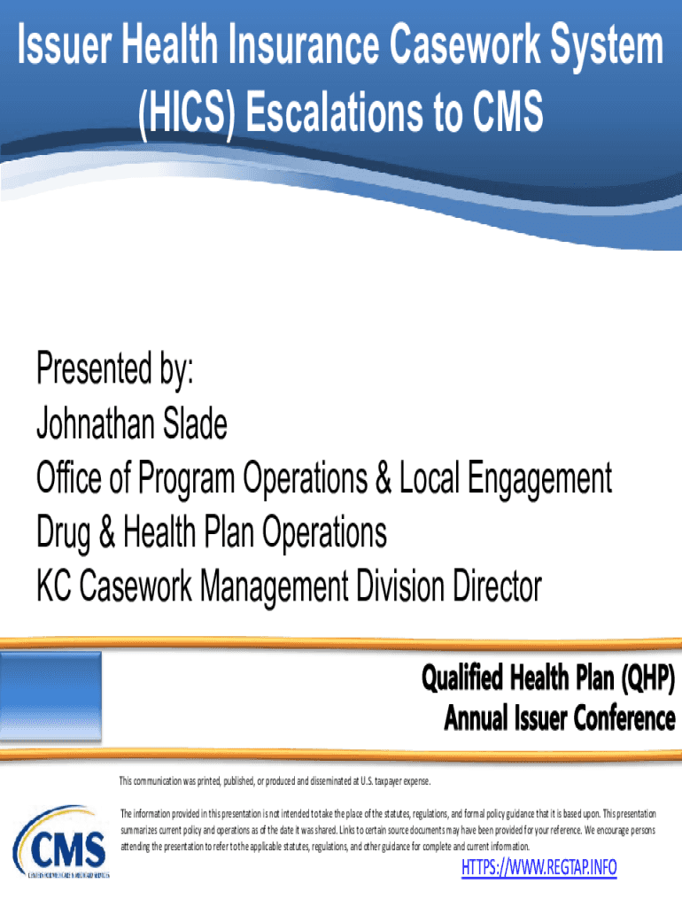 Fillable Online Issuer Health Insurance Casework System (HICS ...