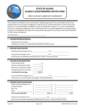 Fillable Online dec alaska Force Account Labor Worksheet (PDF) Fax ...