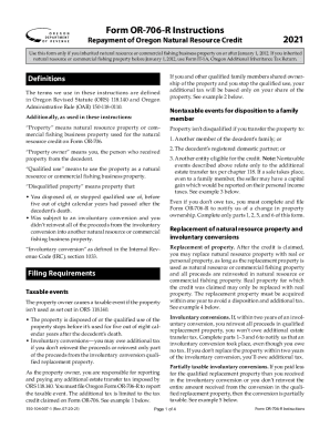 Fillable Online 2021, Form OR-706-R, Oregon Additional Estate Transfer ...