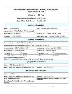 Fillable Online USP Florence - High - BOP: Federal Bureau of Prisons ...