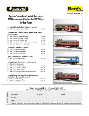 Fillable Online Berg's Hobbies - Sputnik Order Form Fax Email Print ...