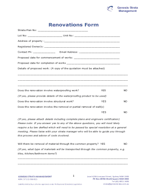 Fillable Online Renovation Application Form.docx Fax Email Print ...