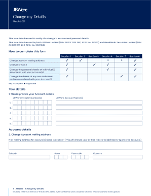 Fillable Online Change of Details Form. Change of Details Form Fax ...