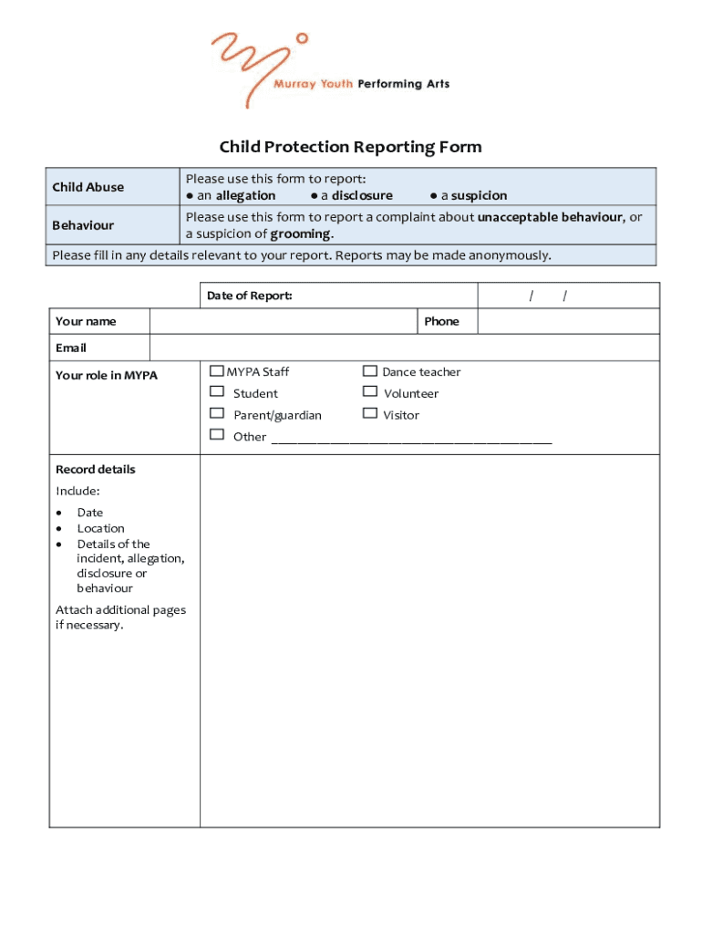 Fillable Online WATTLE PARK PRIMARY SCHOOL CHILD SAFE INCIDENT REPORT ...