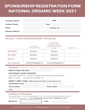 Fillable Online NOW 2021 Sponsorship - Registration Form.pdf Fax Email ...